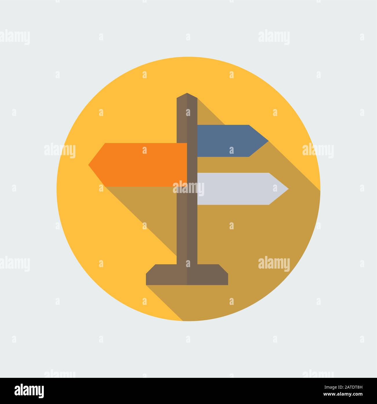 Flaches Symbol für Straßenschild. Wegweisersymbol in flacher Form ...