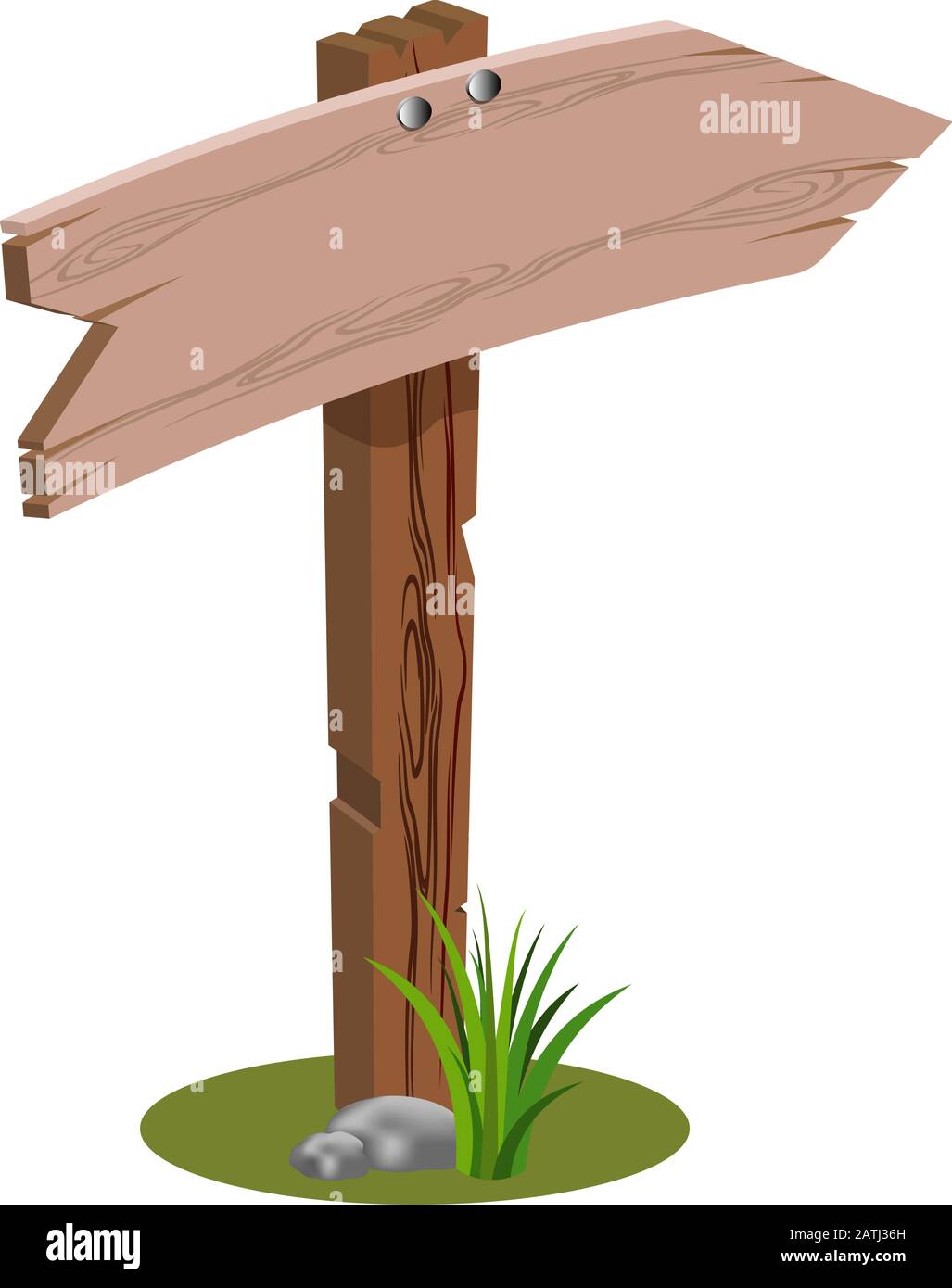 Holz-Cartoon-Vektor Blanko-Plakat isoliert auf weiß. Cartoon Requisiten ...