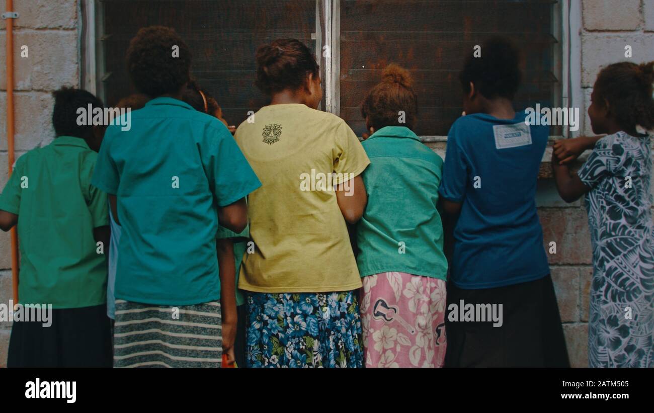 Melsisi, Pentecost Island/Vanuatu - 10. Mai 2019: Einheimische ...