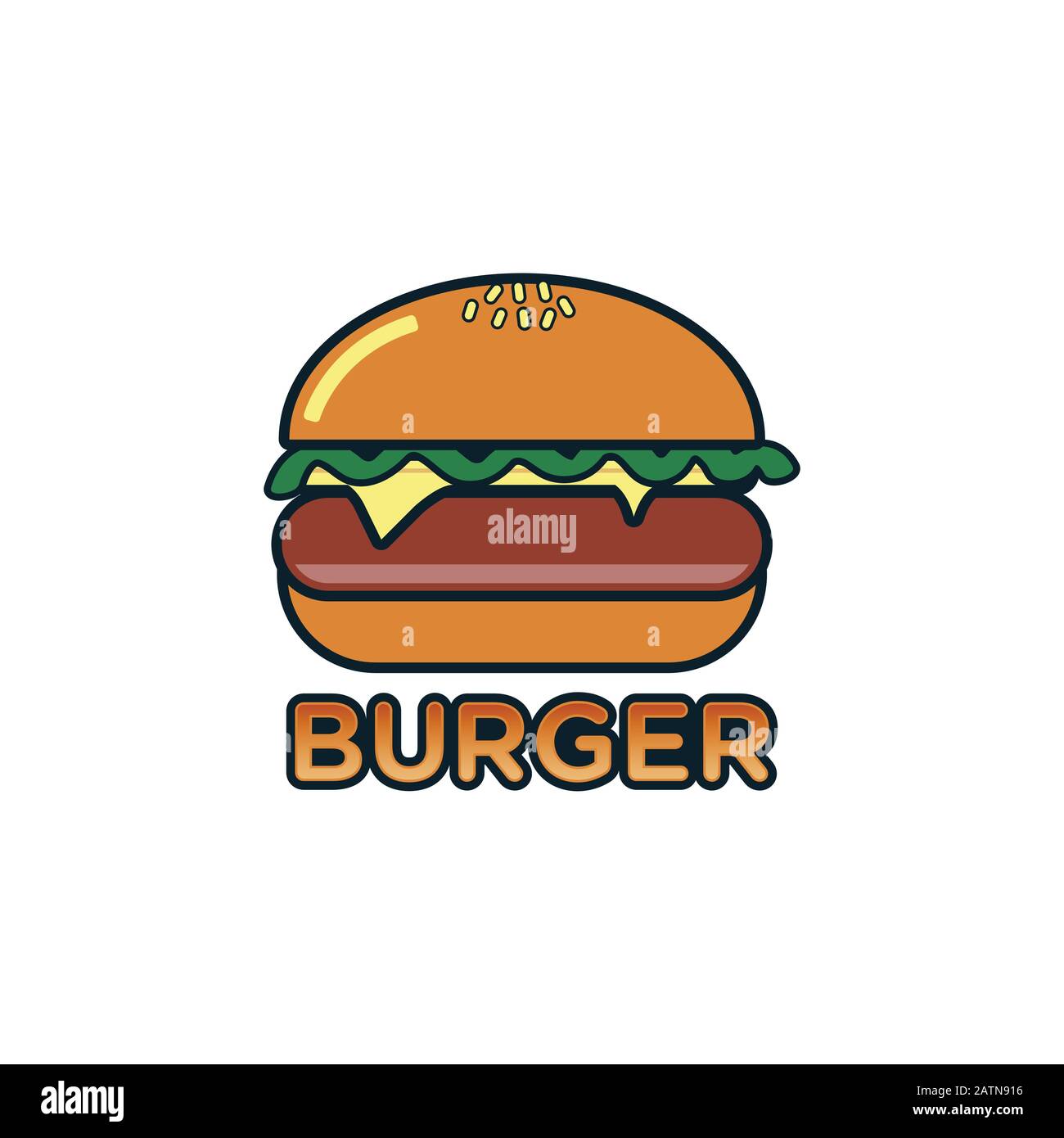 Burger Icon isoliert auf weißem Hintergrund aus der ...