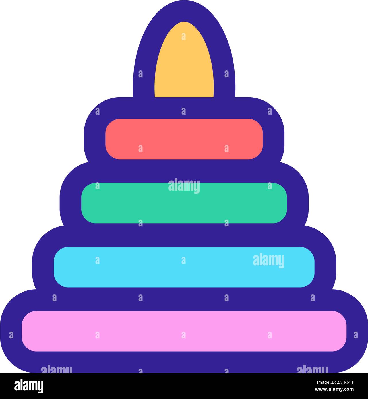 Kinder Pyramide Vektor. Isolierte Kontur symbol Abbildung Stock ...