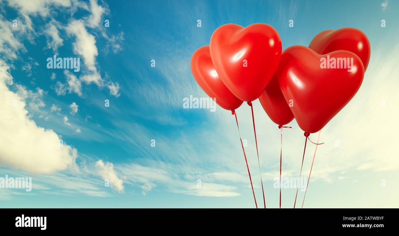 Luftballon Herz Himmel