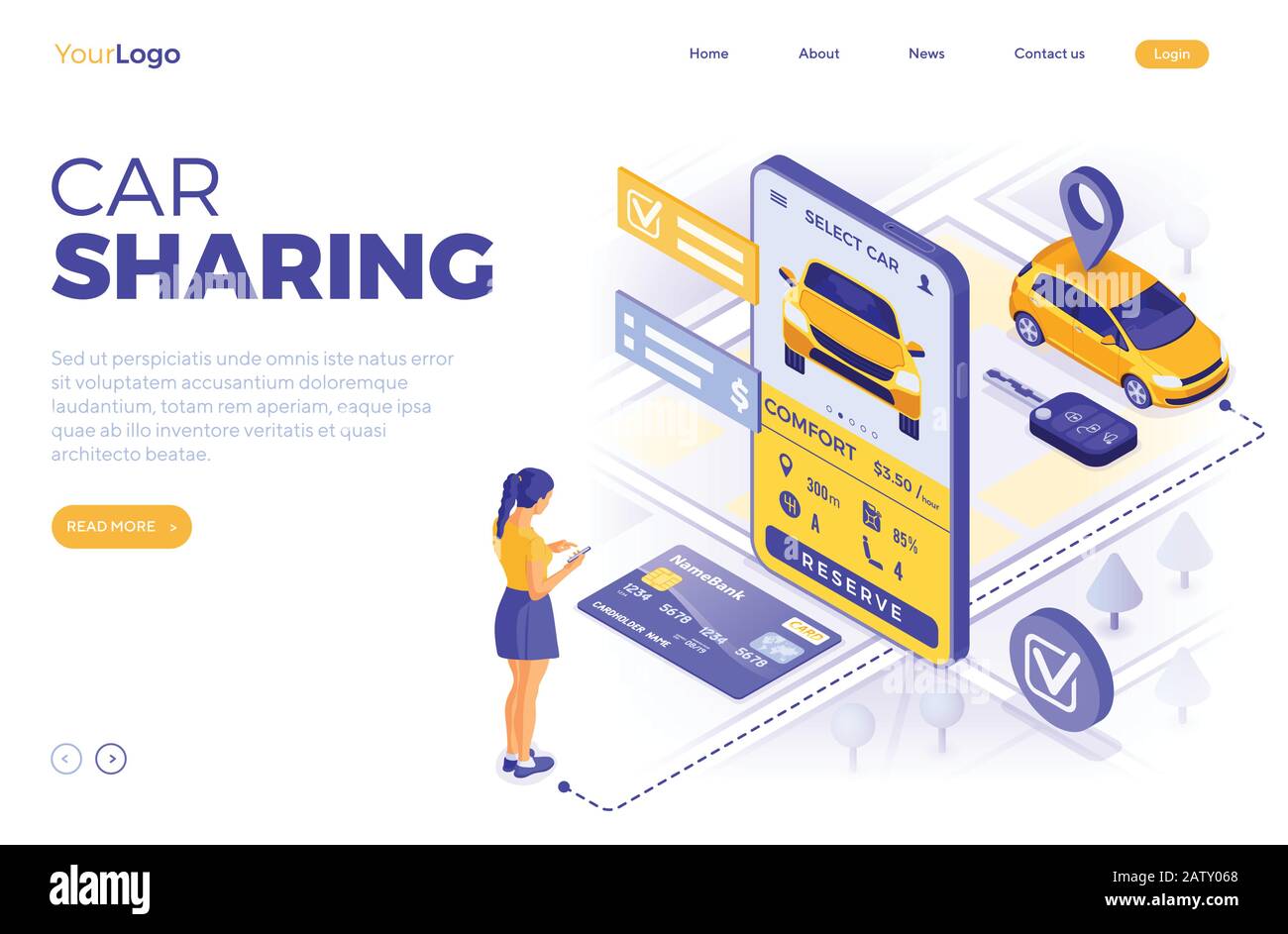 Carsharing konzept Stock-Vektorgrafiken kaufen - Alamy
