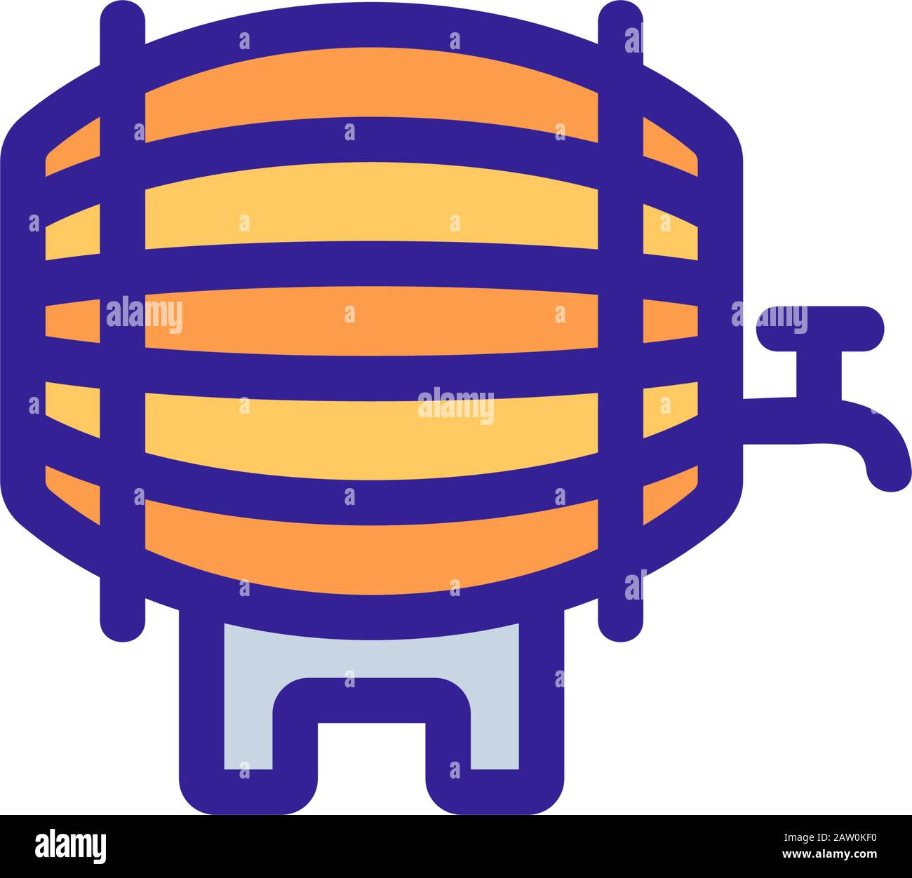 Fass Wine Icon Vector. Isolierte Darstellung des Kontursymbols Stock ...