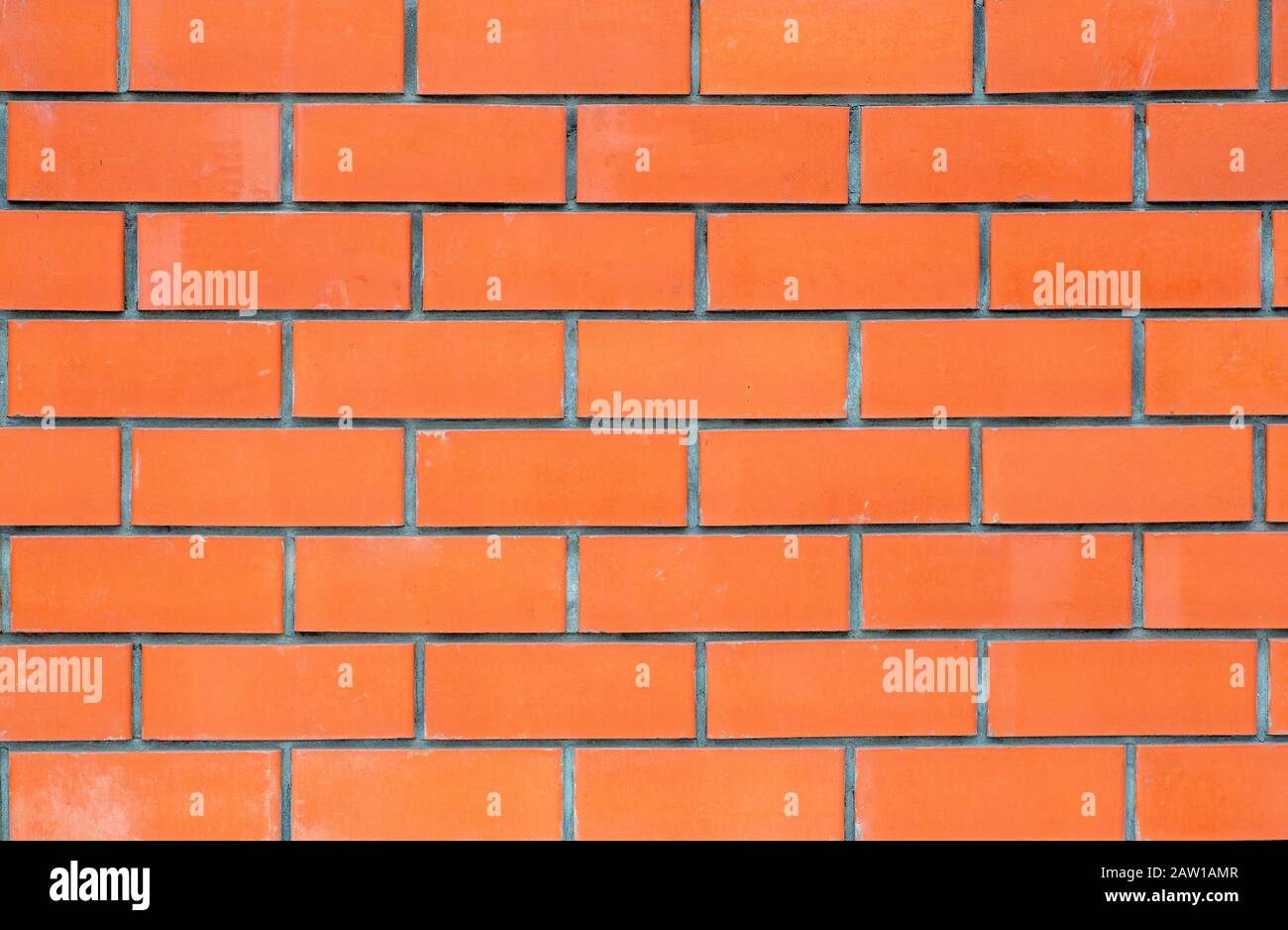 Maurerwerk oder neue, saubere Mauer aus Backstein. Struktur und Muster ...