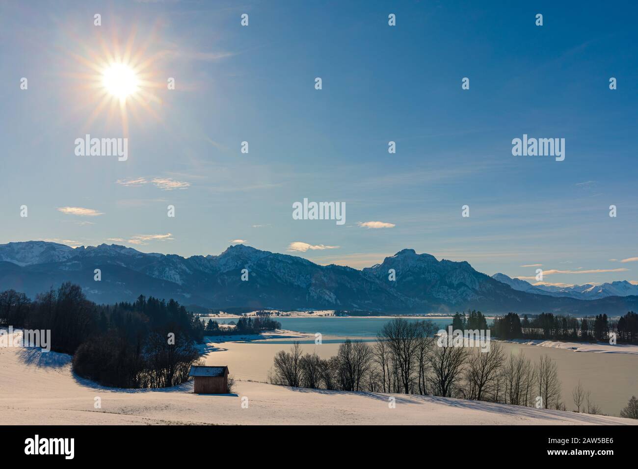 Winter am Forggensee im Allgau, Bayern, Deutschland Stockfotografie - Alamy