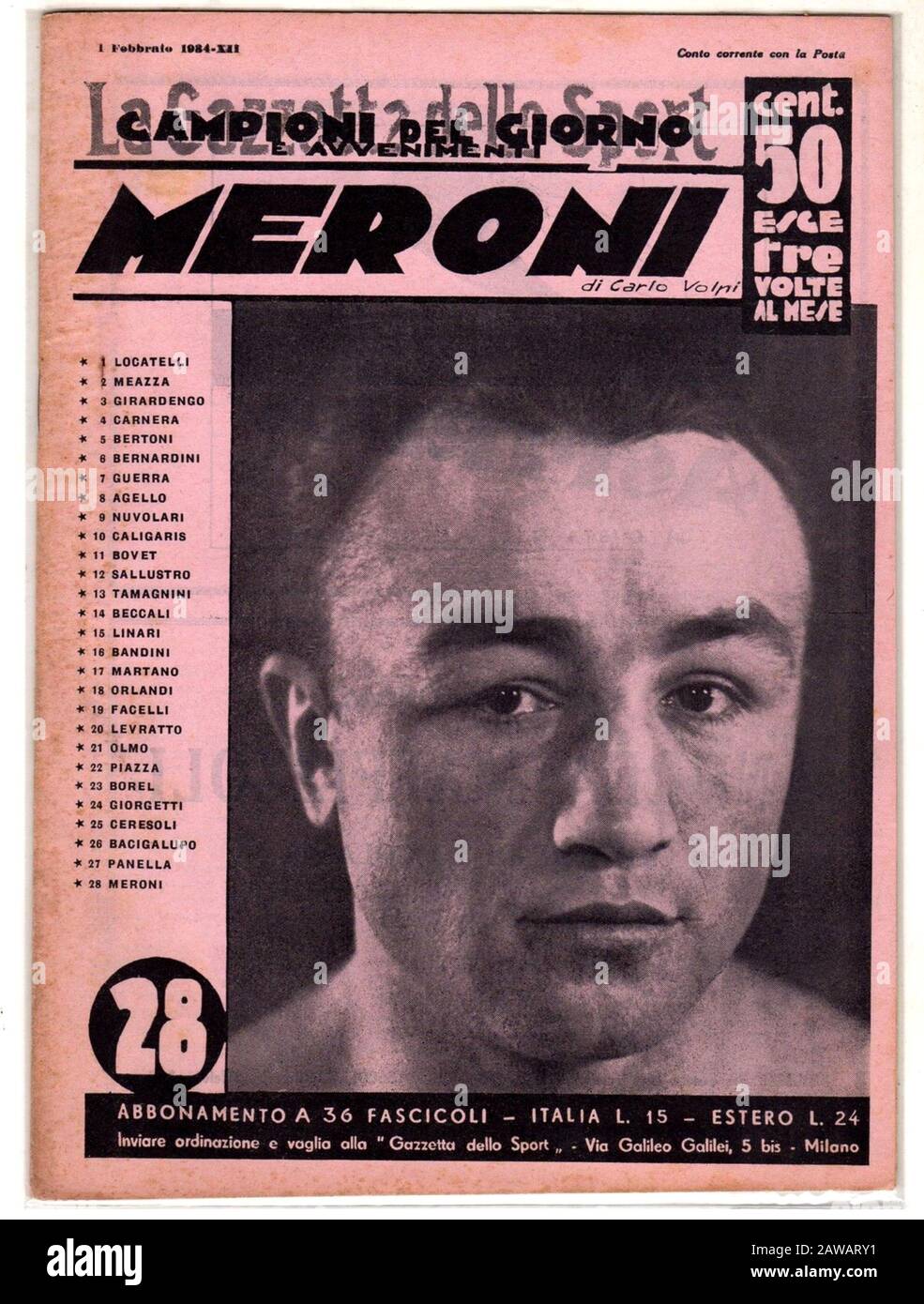 1934, ITALIEN: Der italienische Boxer CLEMENTE MERONI (* 1907 , 8. juni ...