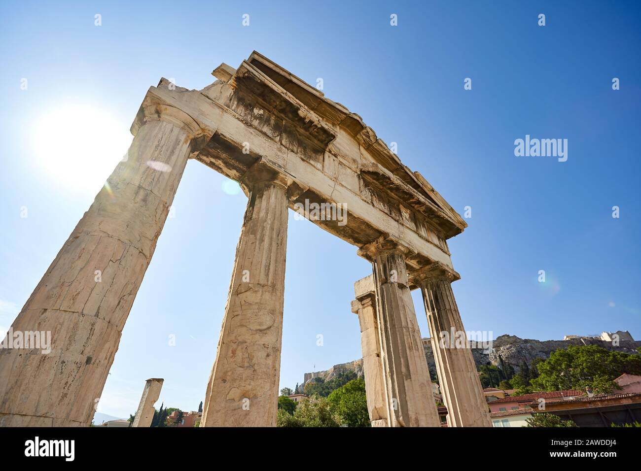 Alte antike Ruinen Roman Agora an einem Sommertag in Akropolis ...