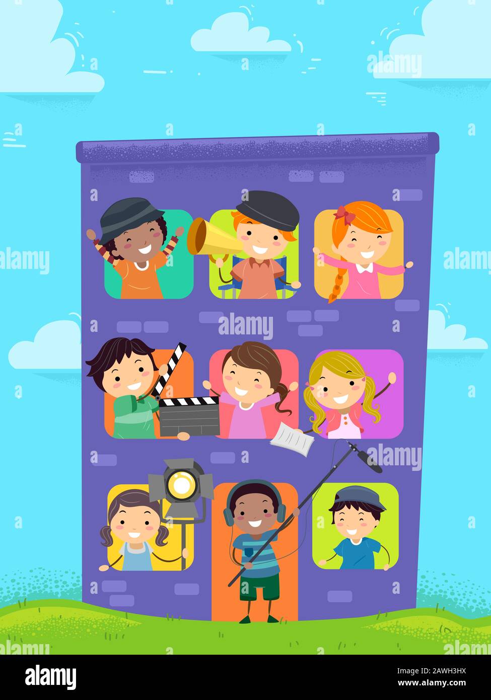 Cartoon vector doodle stickman holding -Fotos und -Bildmaterial in ...