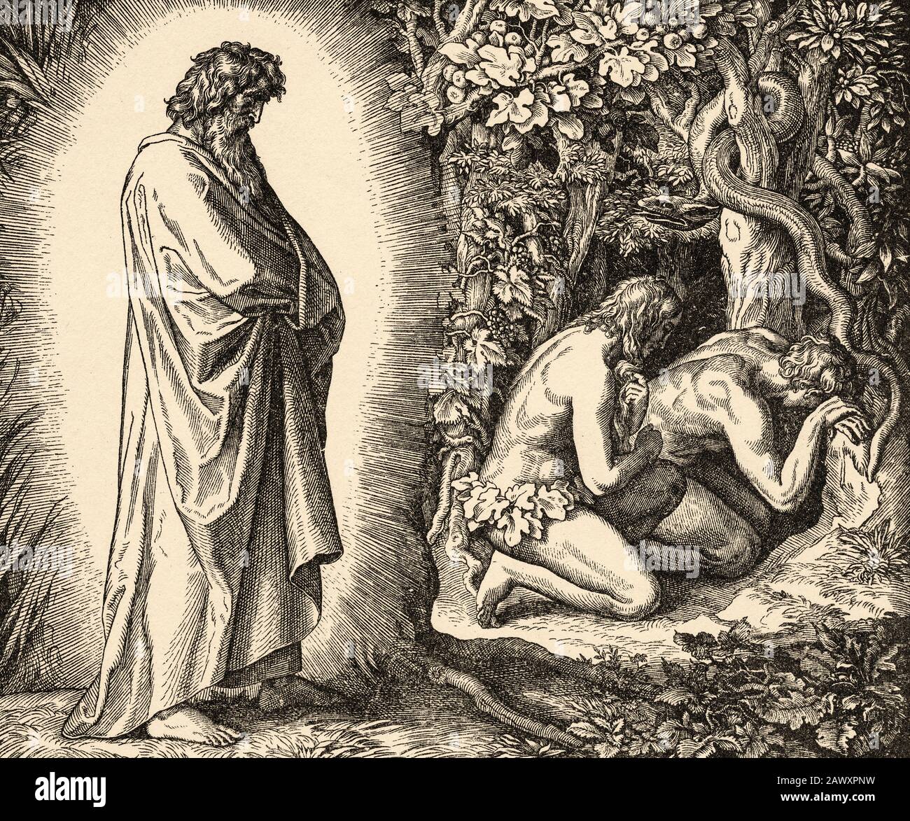 Genesis. Der Fall des Menschen, Adam und Eva im Garten Eden. Heilige ... Genesis. Der Fall des Menschen, Adam und Eva im Garten Eden. Heilige ...