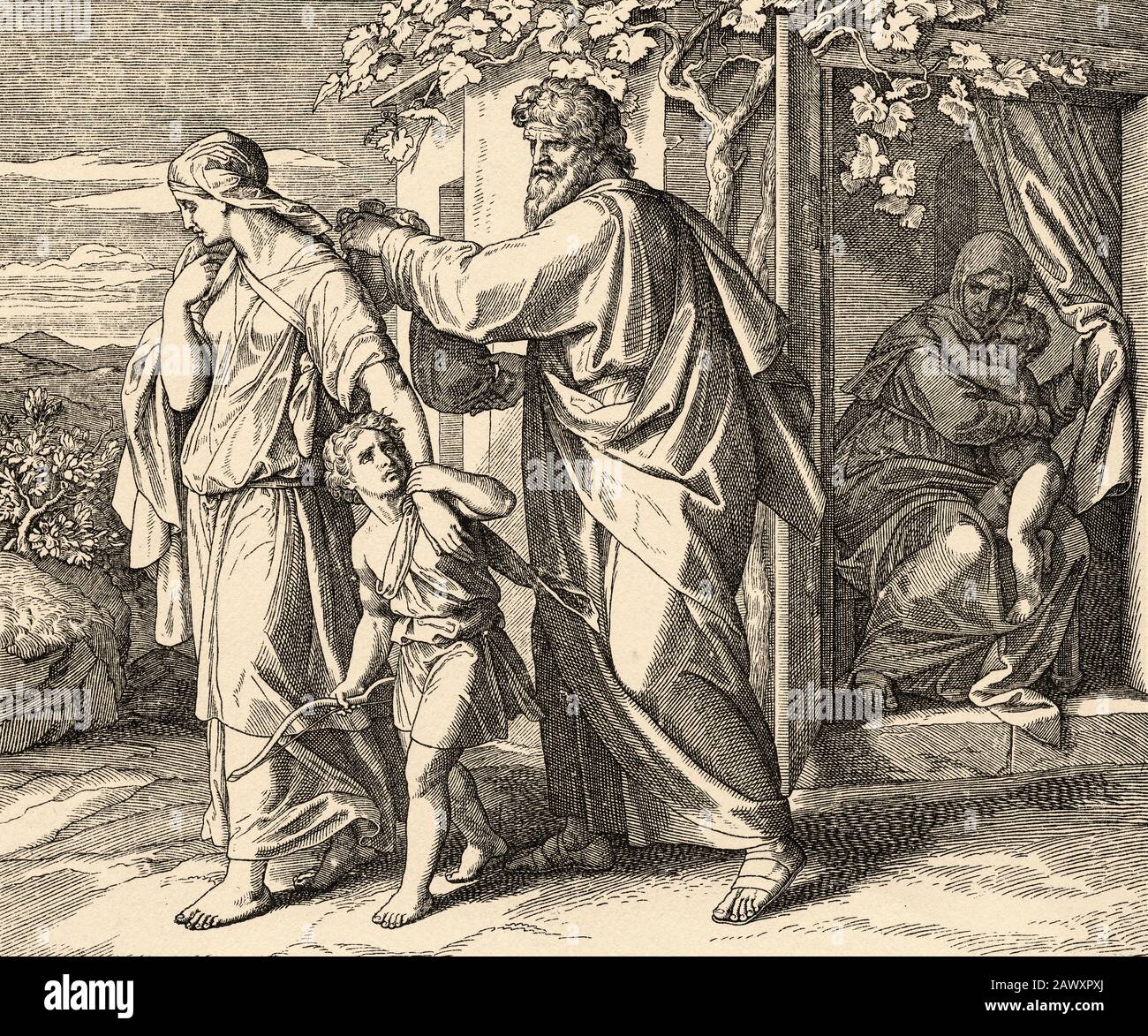 Genesis. Sara sagte Abraham, die Sklaven Hagar und ihren Sohn Ishmael ...