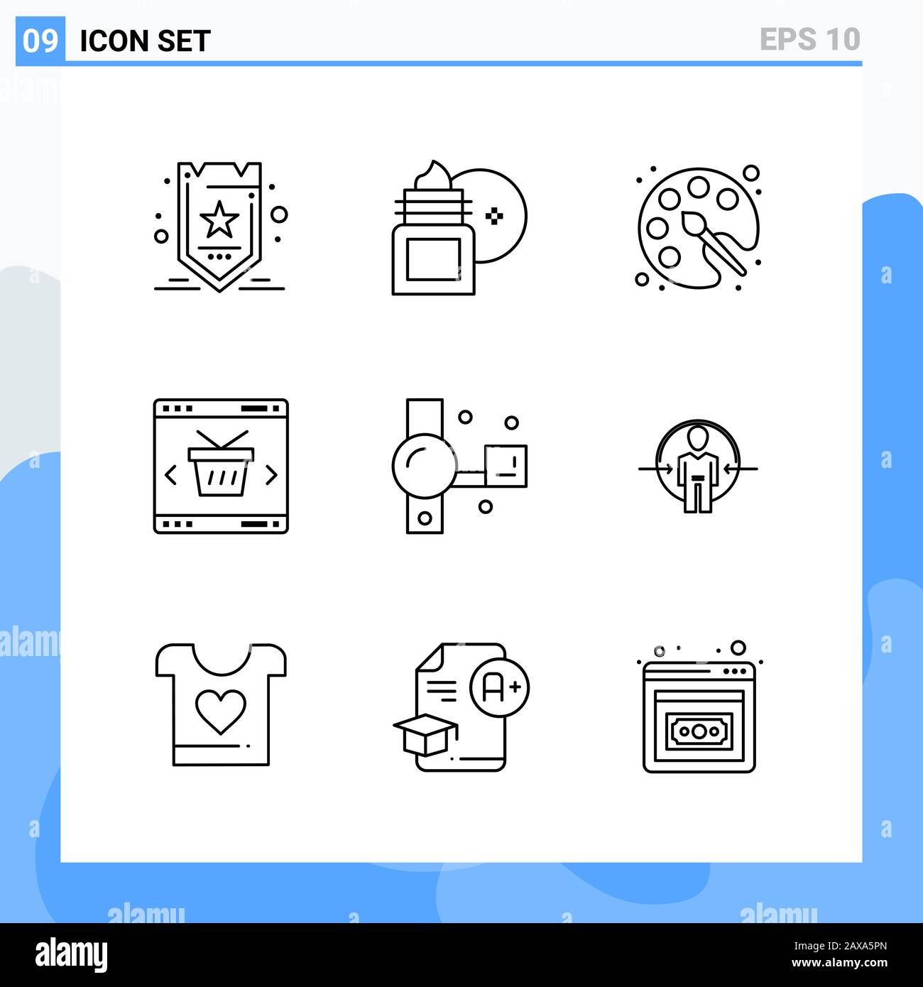 Moderne 9-Zeilige Symbole. Gliederungssymbole für die allgemeine ...