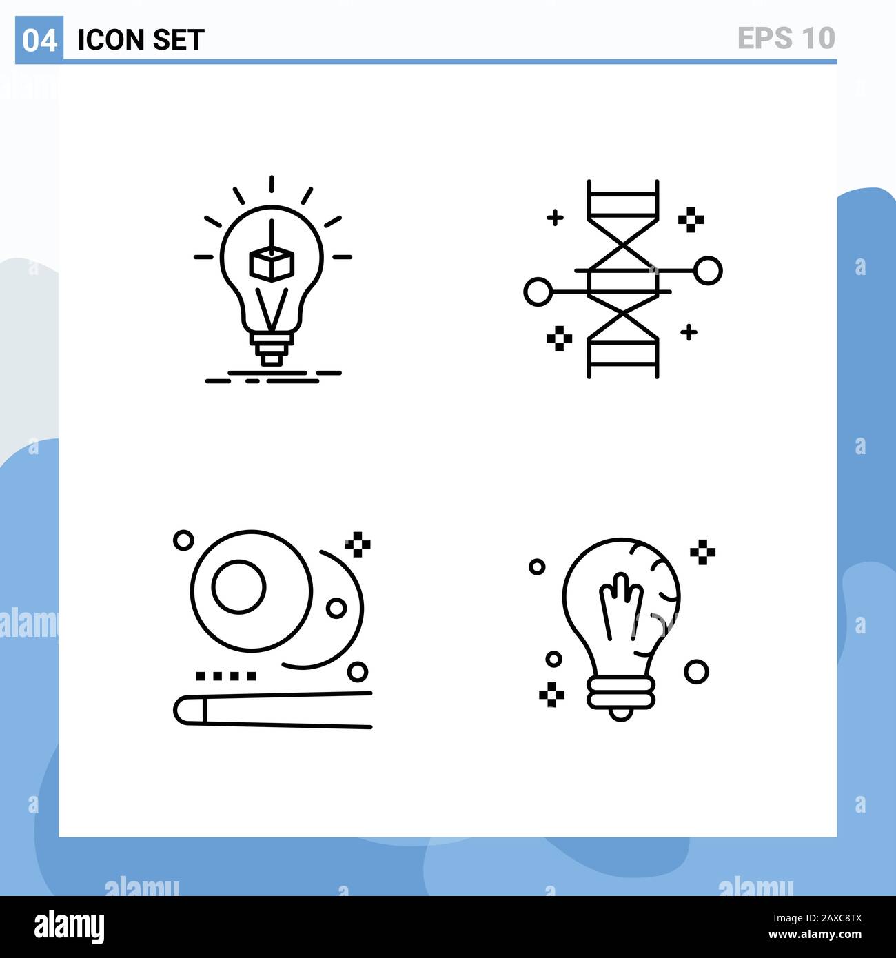 Moderne 4-Zeilige Symbole. Gliederungssymbole für die allgemeine ...