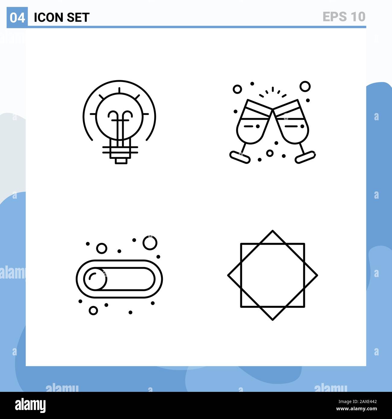 Moderne 4-Zeilige Symbole. Gliederungssymbole für die allgemeine ...
