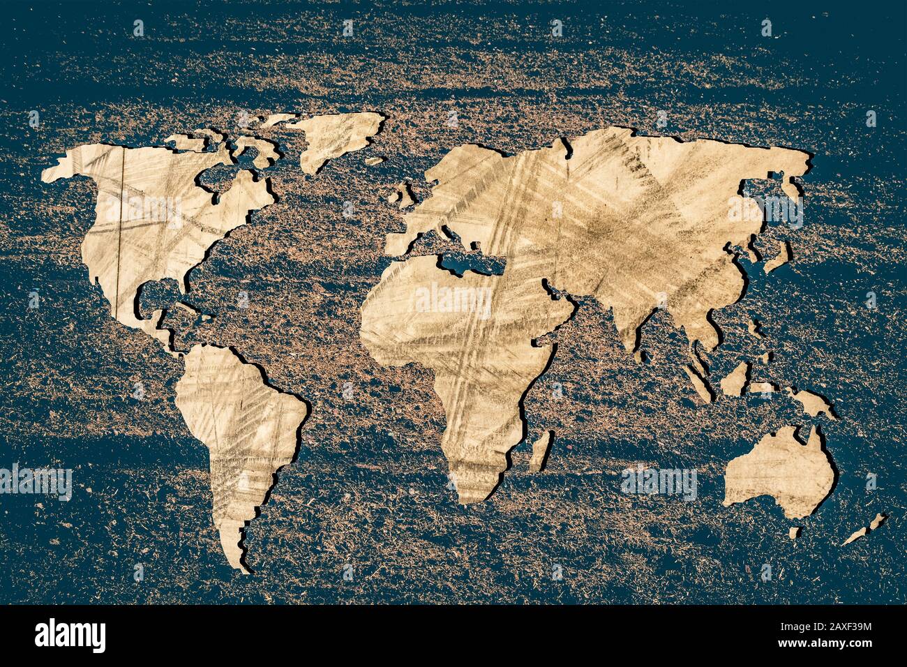 Grob umrissen Weltkarte mit weißem Hintergrund Stockfotografie - Alamy