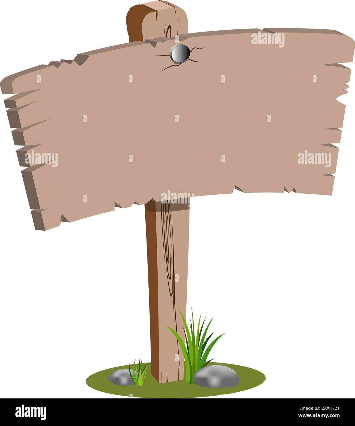 Holz-Cartoon-Vektor Blanko-Plakat isoliert auf weiß. Cartoon ...