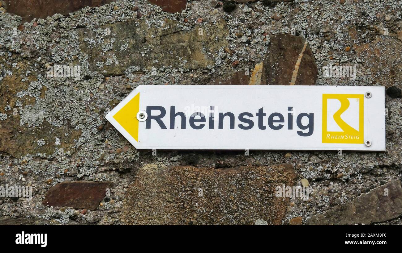 Rheinsteig Schild Stockfotos und -bilder Kaufen - Alamy