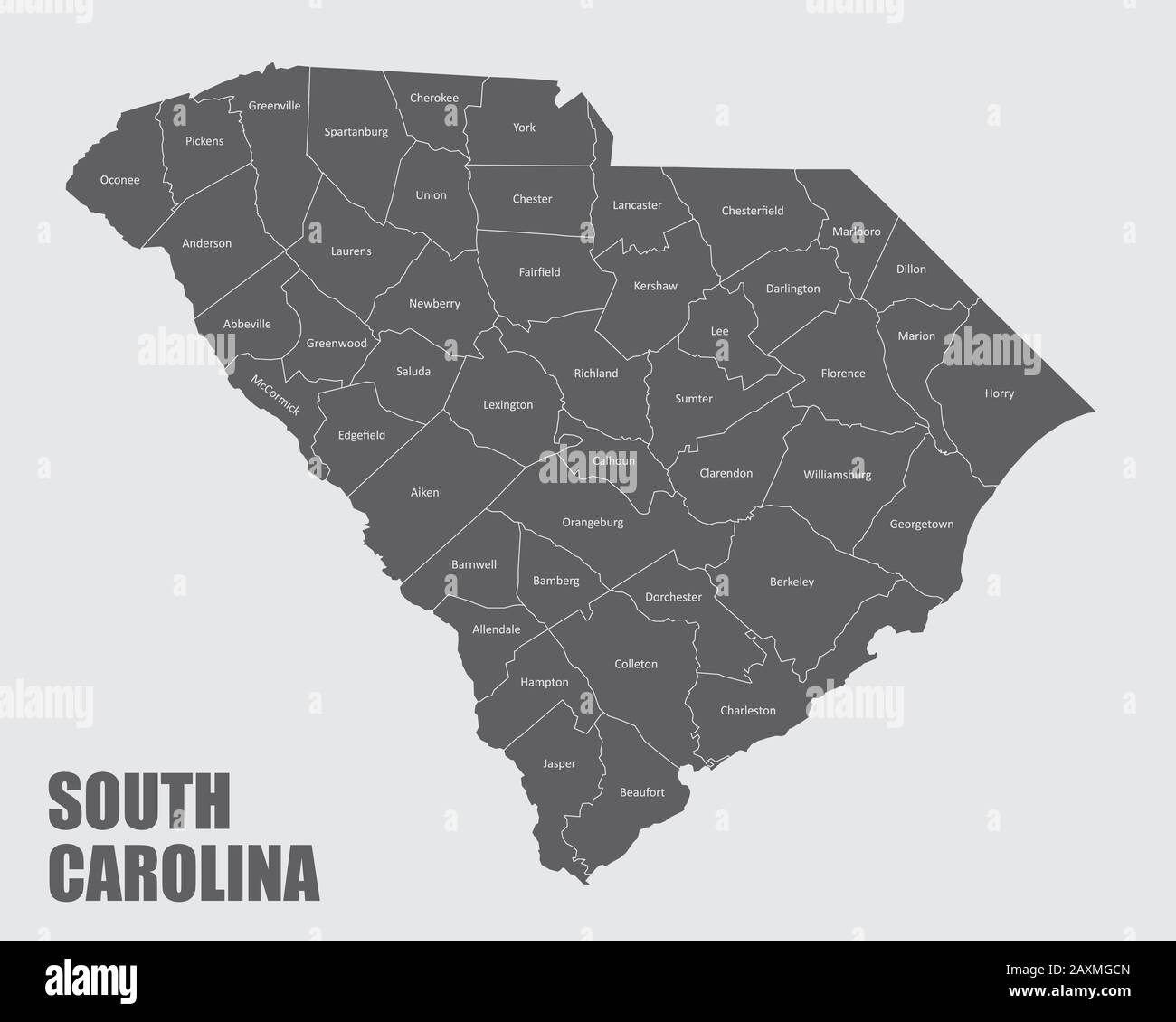 South carolina map Stock-Vektorgrafiken kaufen - Alamy