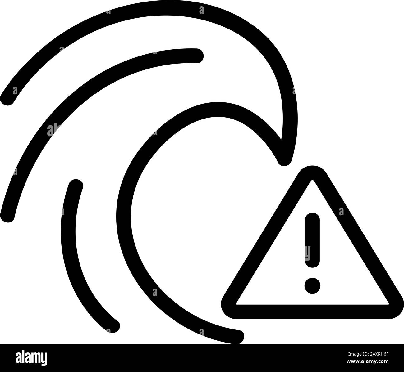 Tsunami-Symbol-Vektor. Isolierte Darstellung des Kontursymbols Stock ...