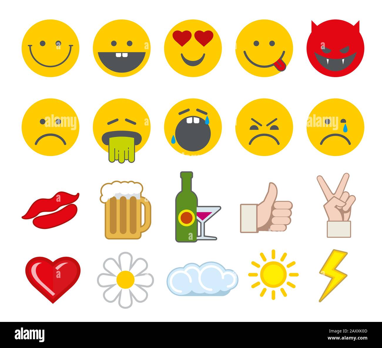 Sauerer smiley Stock-Vektorgrafiken kaufen - Alamy