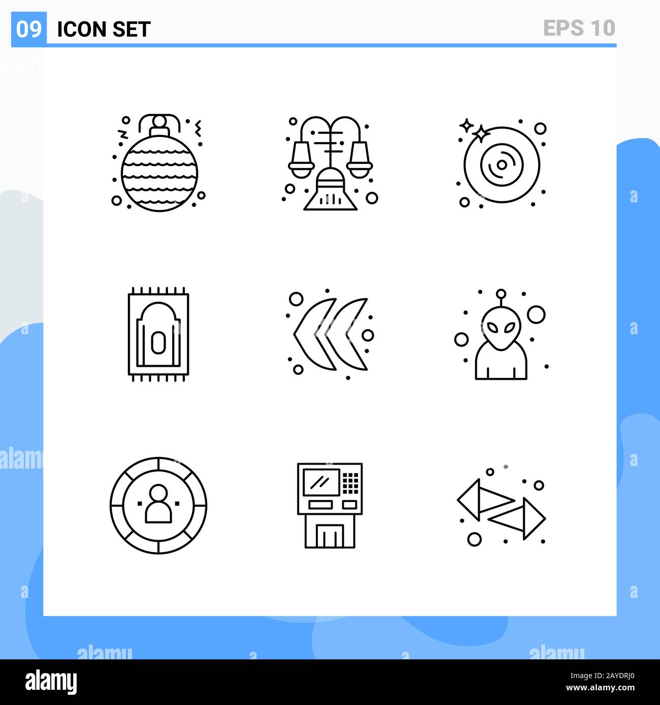 Moderne 9-Zeilige Symbole. Gliederungssymbole für die allgemeine ...