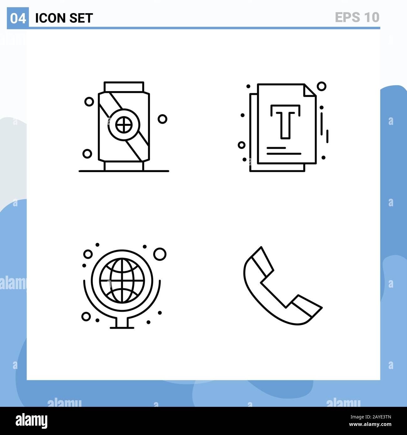 Moderne 4-Zeilige Symbole. Gliederungssymbole für die allgemeine ...