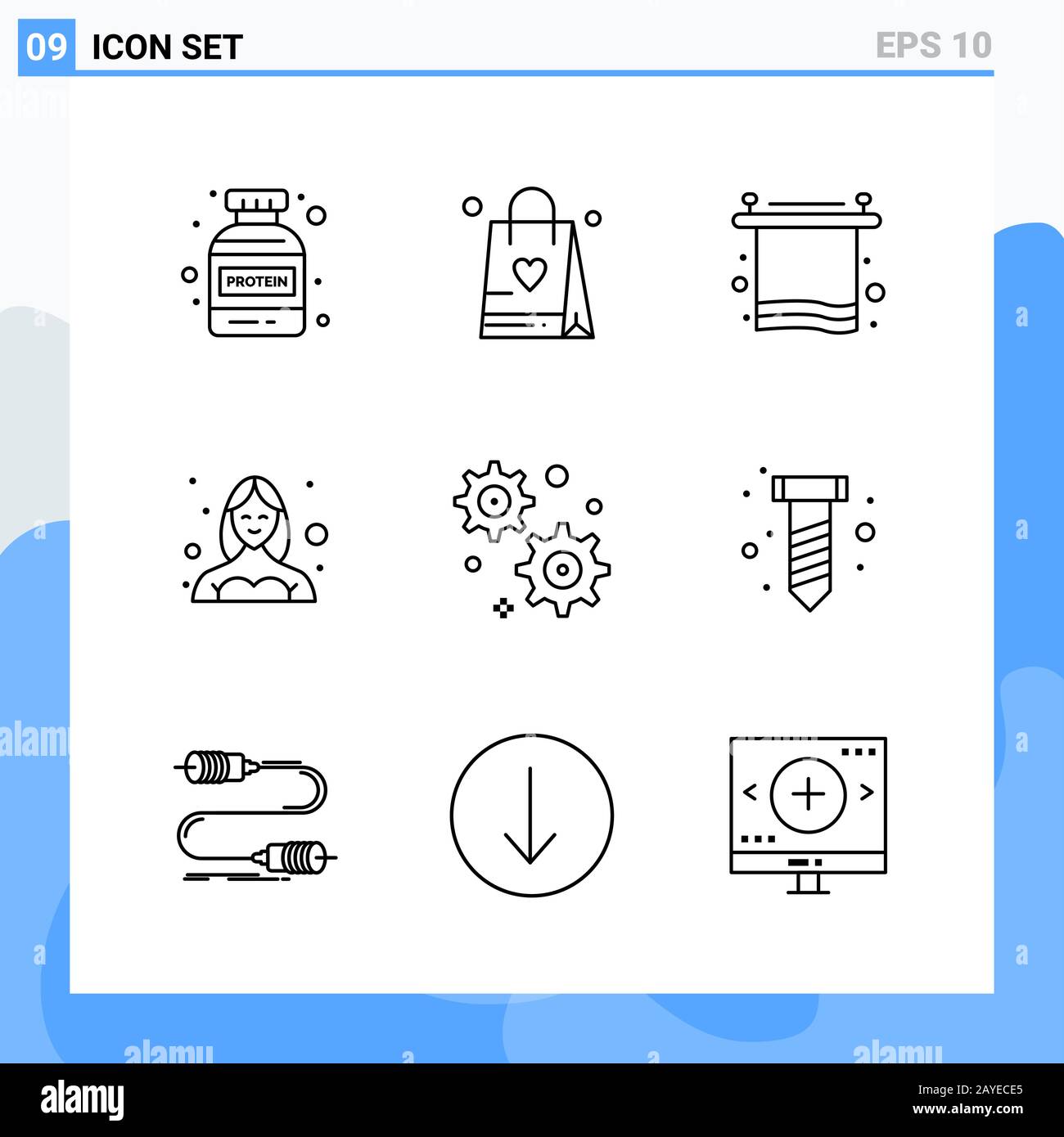 Moderne 9-Zeilige Symbole. Gliederungssymbole für die allgemeine ...
