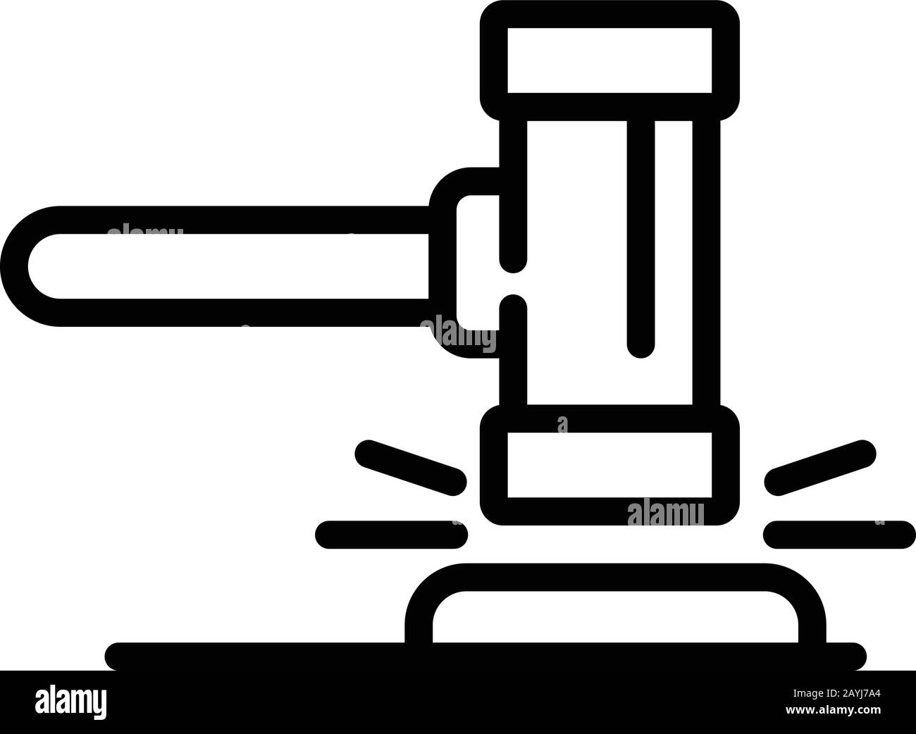 Richter hammer Symbol. Umriss Richter hammer Vektor Symbol für Web ...