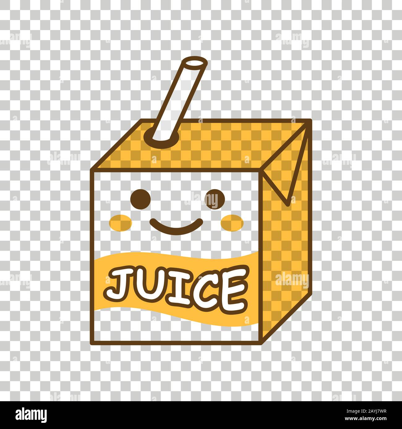 Süße Saft Symbol im flachen Stil. Kawaii trinken Vector Illustration ...