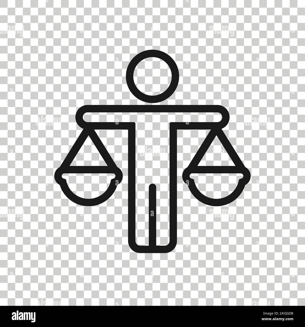 Ethik balance Symbol im flachen Stil. Ehrlichkeit Vector Illustration ...