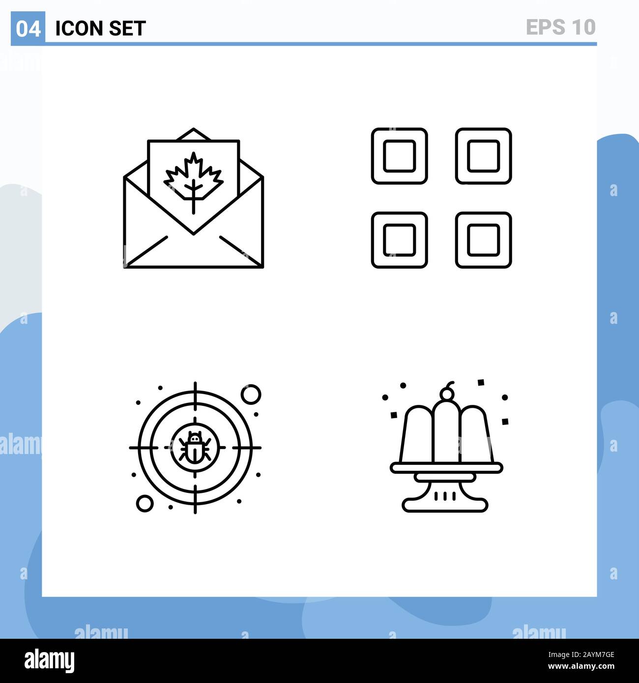 Moderne 4-Zeilige Symbole. Gliederungssymbole für die allgemeine ...