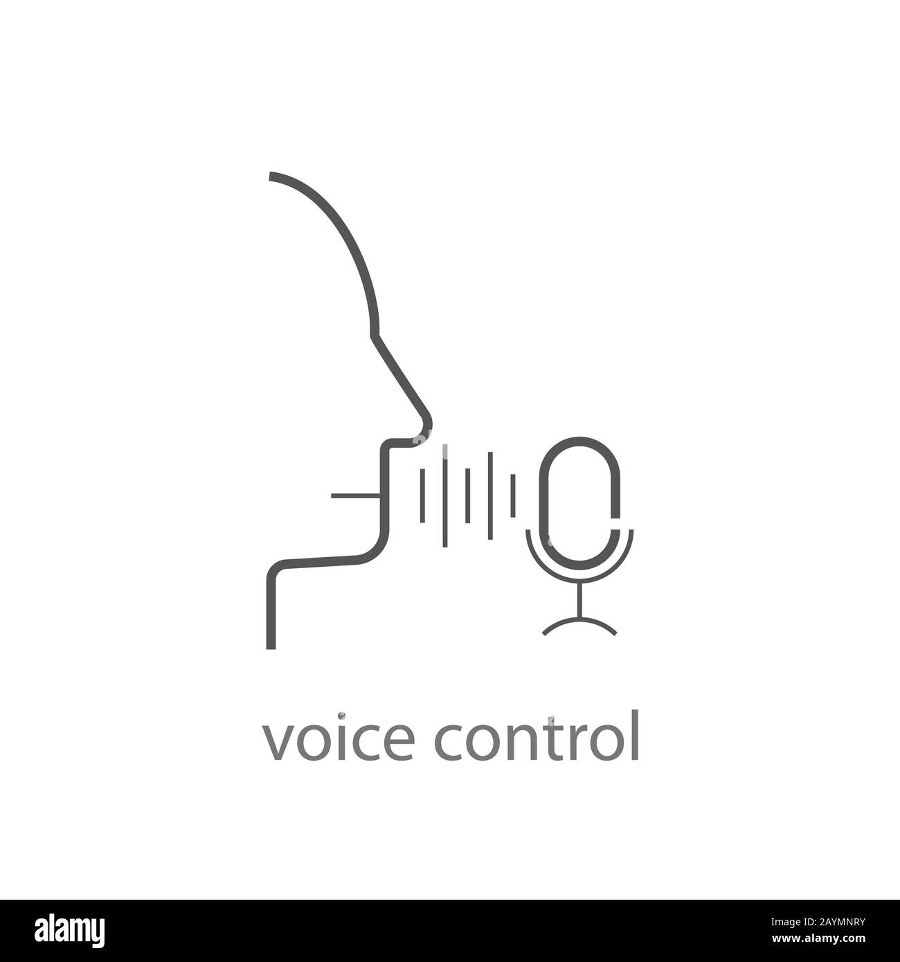 Symbol für Vektor-Linie der Sprachidentität. Erkennen Sie das Zeichen ...
