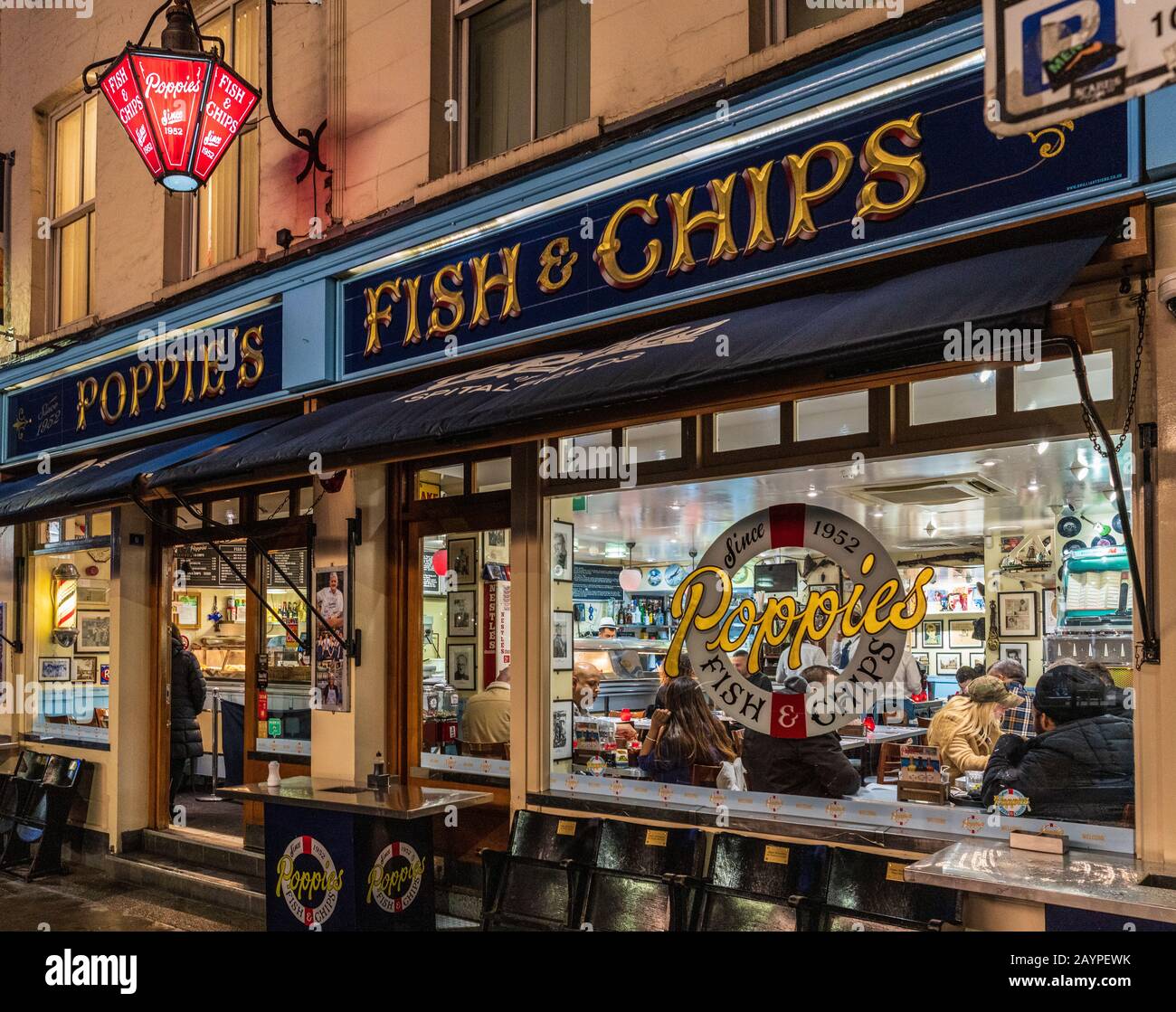 Poppie's Fish & Chips Shop Spitalfields London. Poppies Fish and Chips ...