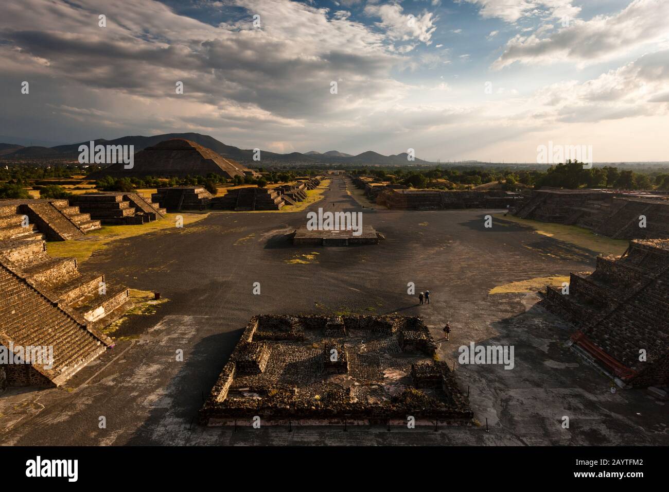 Avenue of the Dead and Pyramid of the Sun, from Moon Pyramid, at ...