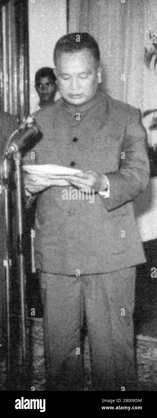 Kambodscha: Khmer Rouge 'Bruder Nr. 2', Nuon Chea, Rede, ca. 1977. Dies ...