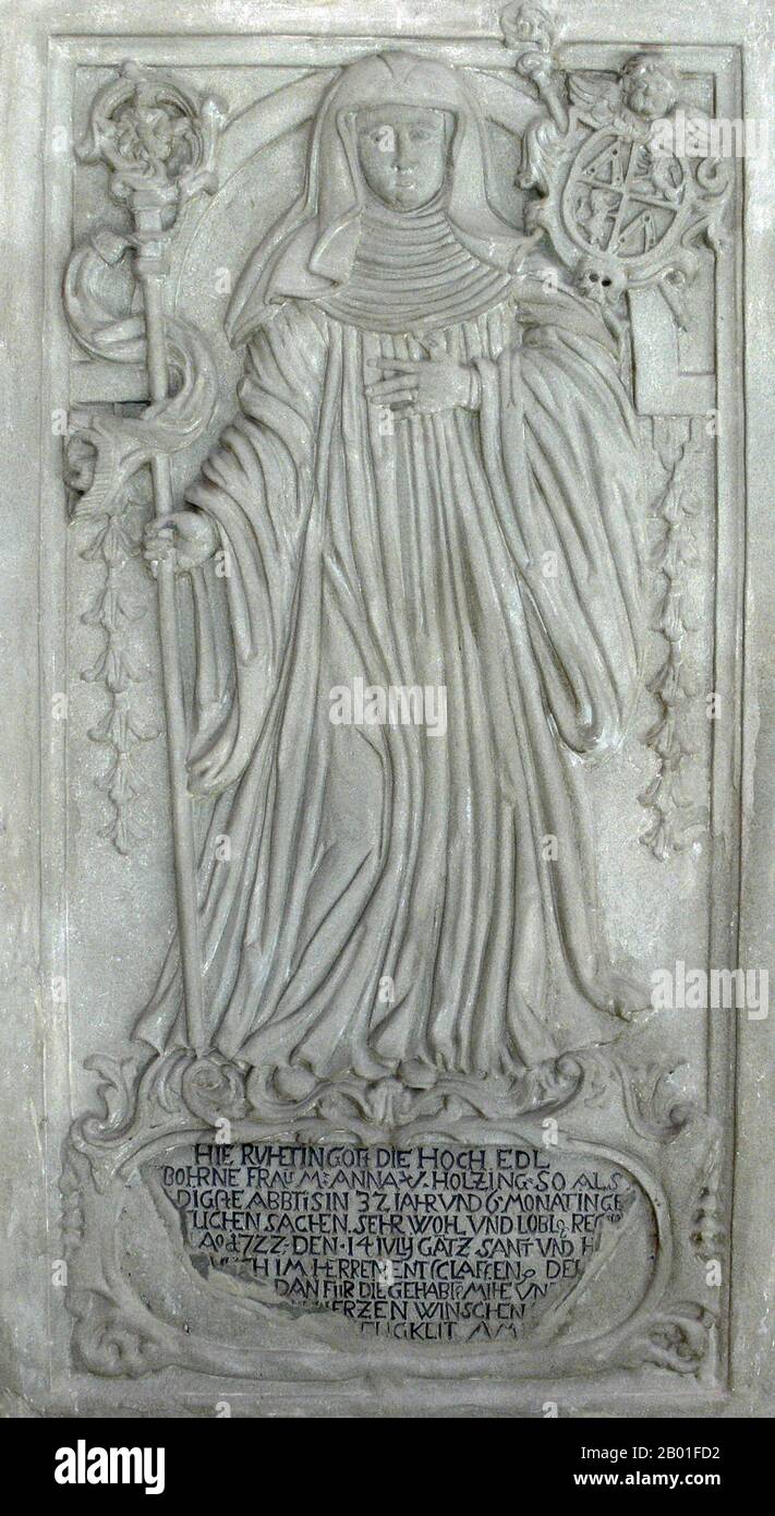 Deutschland, Grabepitaph für die Zisterzienserin Nonne Maria Josepha Holzapfel (verstorben 1761 ...