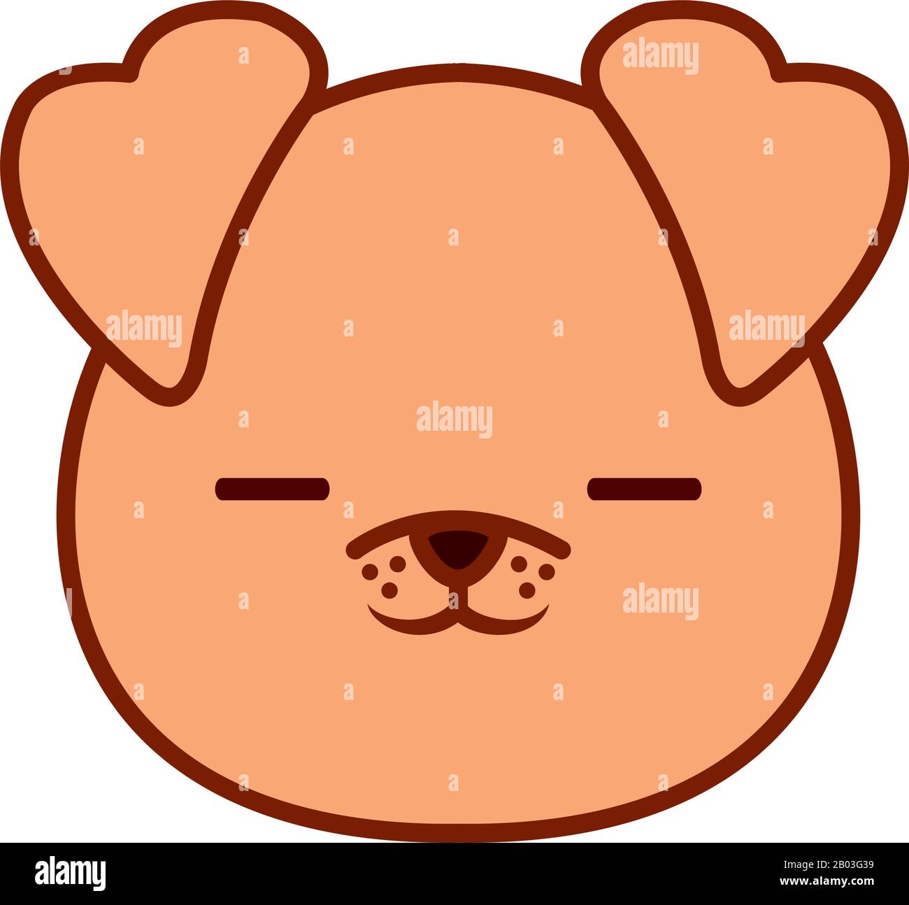 Niedliche Kawaii Hund Cartoon Linie und Füllung Stil Ikone Design ...