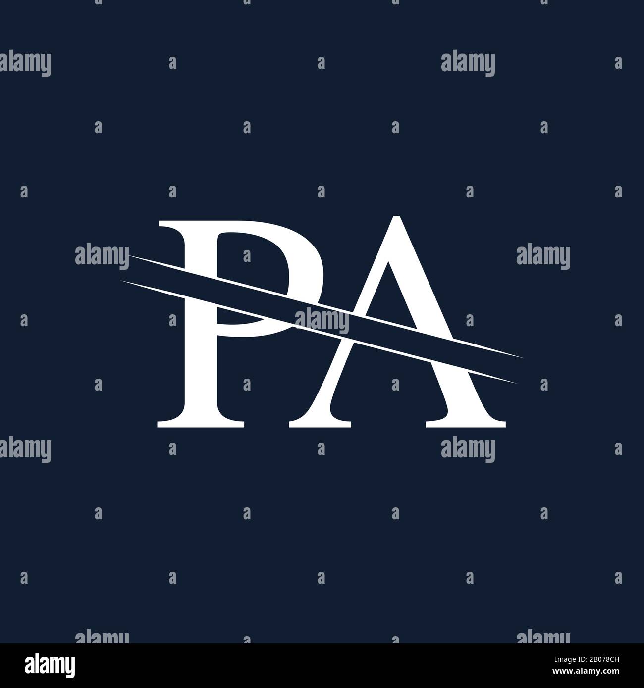 Vektor-Vorlage für das Design des PA-Logos für den ersten ...