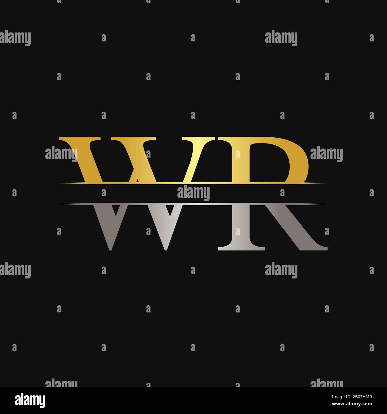 Erstes Logo für WR Letter Linked. Vektorvorlage für Creative Letter WR ...