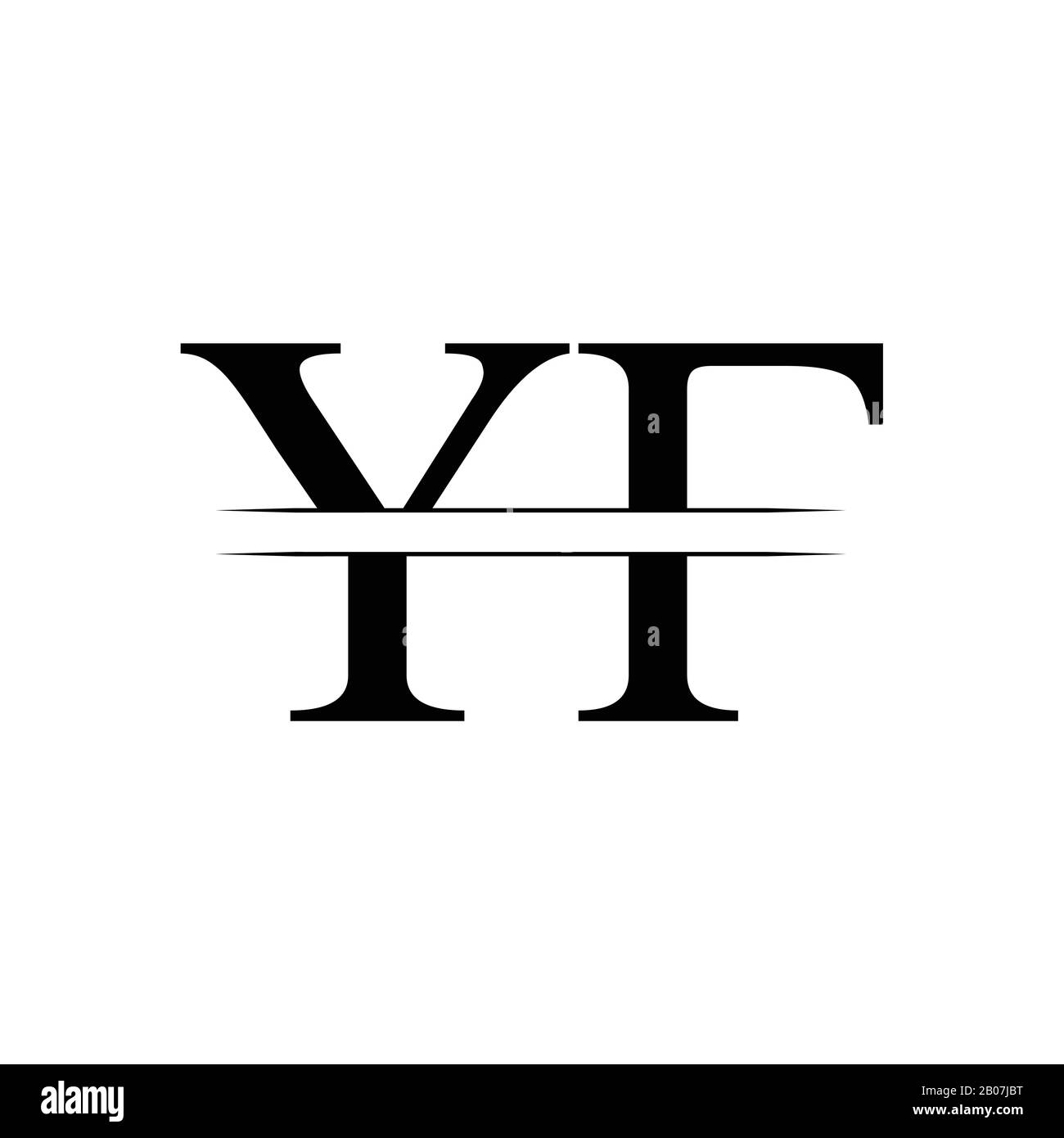 Vektor-Vorlage für das anfängliche YF-Logo-Design. Creative Letter YF ...