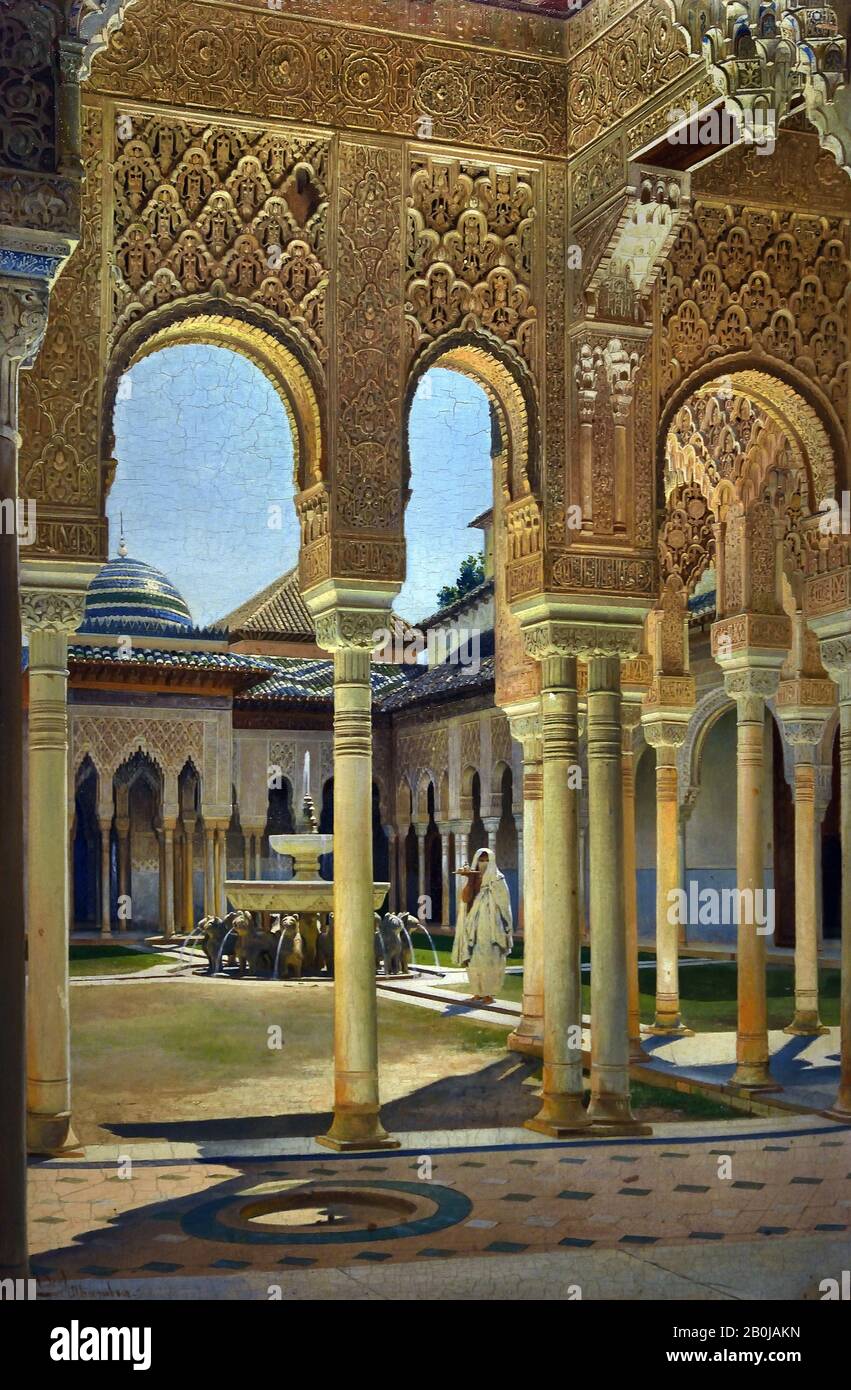 Eine Dienstfrau in der Alhambra (1876) von Adolf Seel (18-1907 ...
