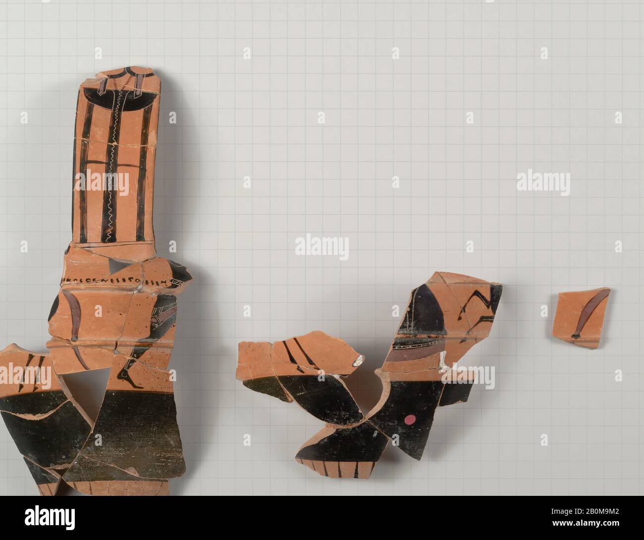 Terrakotta-Fragmente einer Nackenamphora von nicosthenischer Form (jar ...