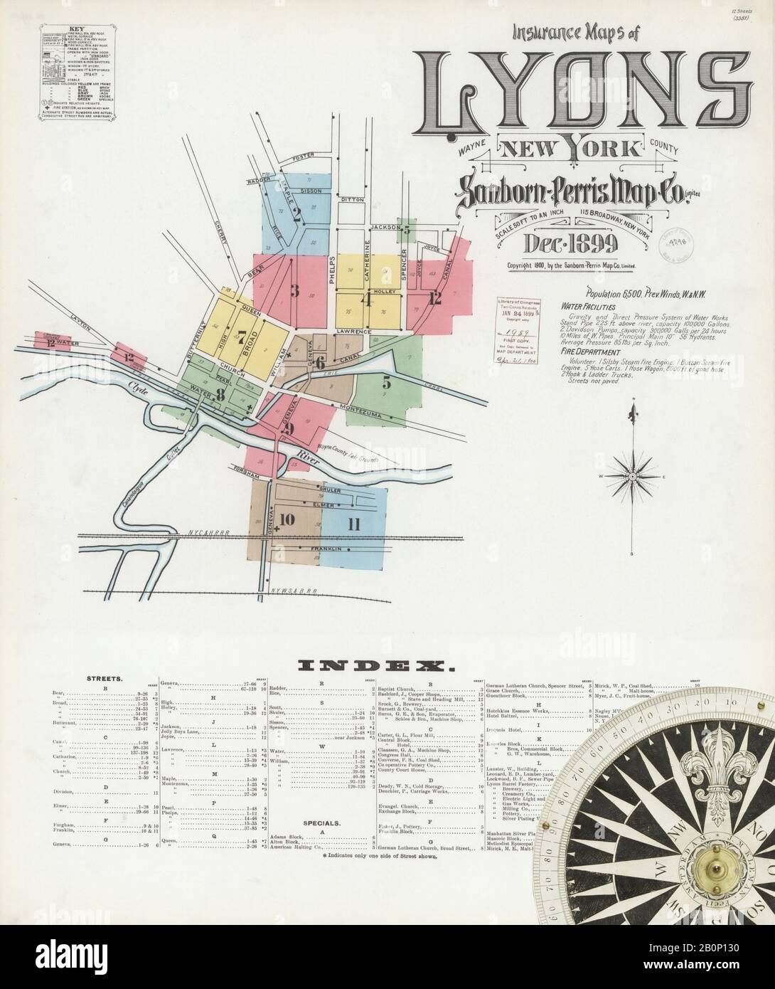 Bild 1 von Sanborn Fire Insurance Map aus Lyon, Wayne County, New York ...