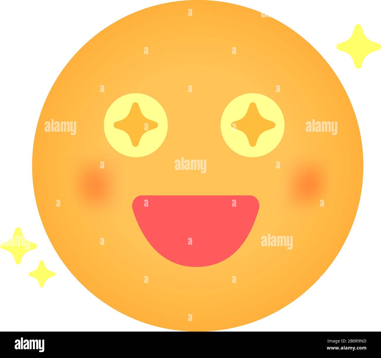 Cartoon Gesicht Emoticon Vektor Illustration / Shine Eyes Stock ...