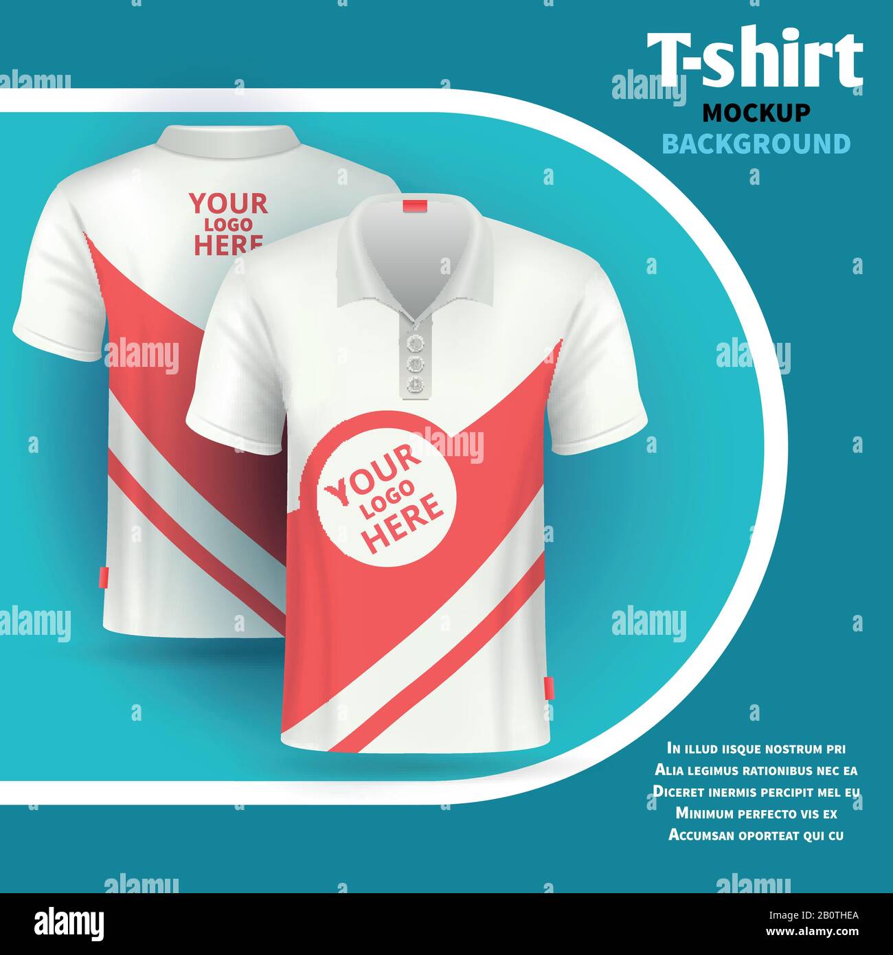 Herren-T-Shirt Vector Mockup Werbekonzept. Template Banner T-Shirt und ...