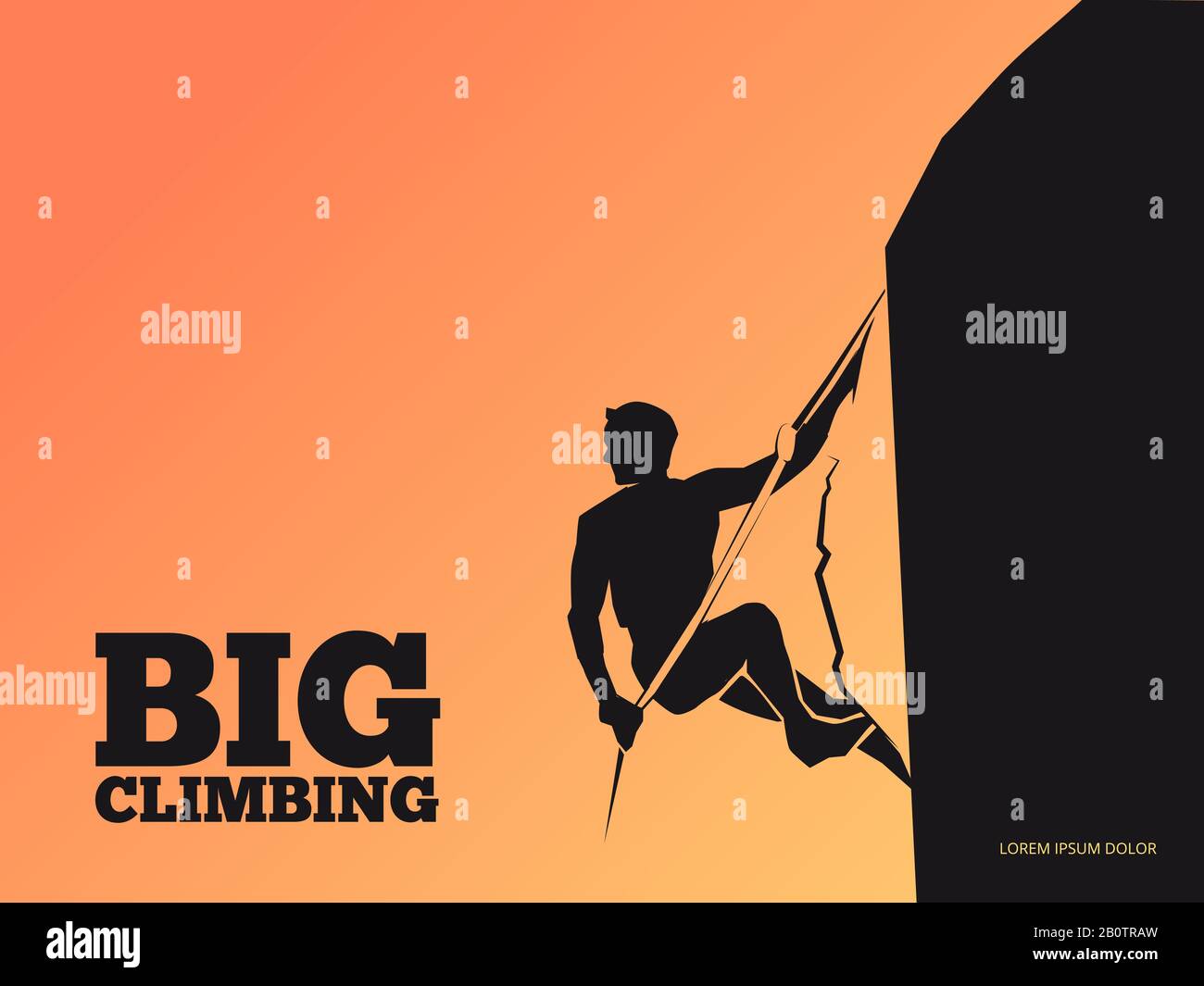 Sport climbing vector black silhouette -Fotos und -Bildmaterial in ...