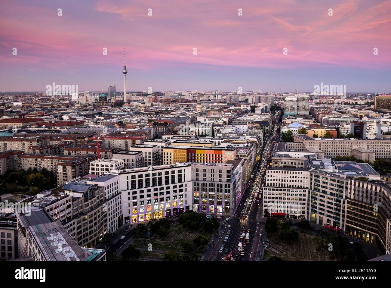 Skyline Berlin, Blick vom Kollhoff-Turm in Richtung Zentrum/Osten, vor ...