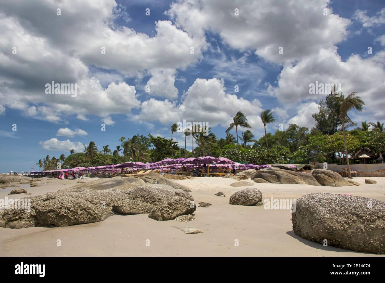 Landschaft mit sonnenschirmen am strand -Fotos und -Bildmaterial in ...