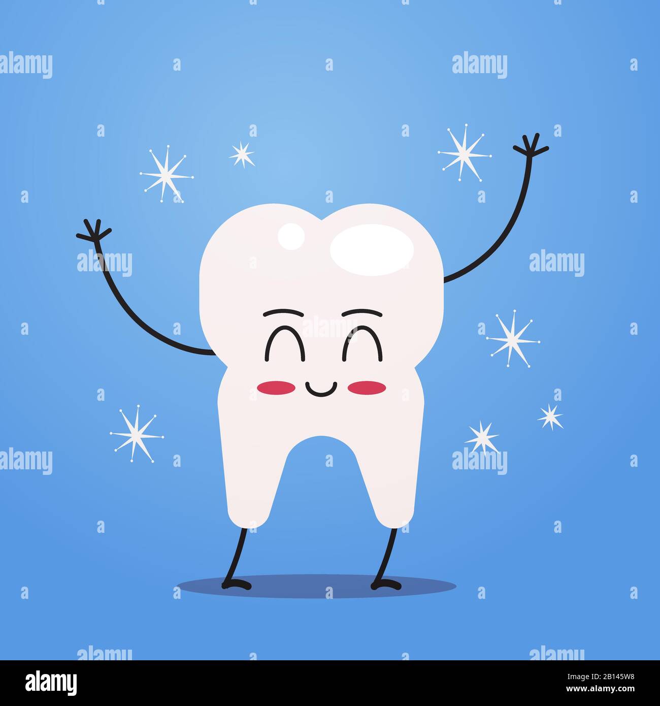Niedlicher Zahn Cartoon-Charakter lustig menschliche dentale interne ...