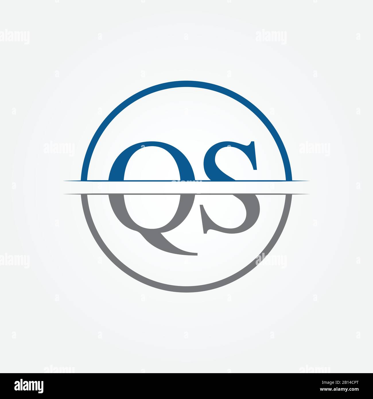 Vorlage für den ersten Monogrammbrief QS Logo Design Vector. Design mit ...